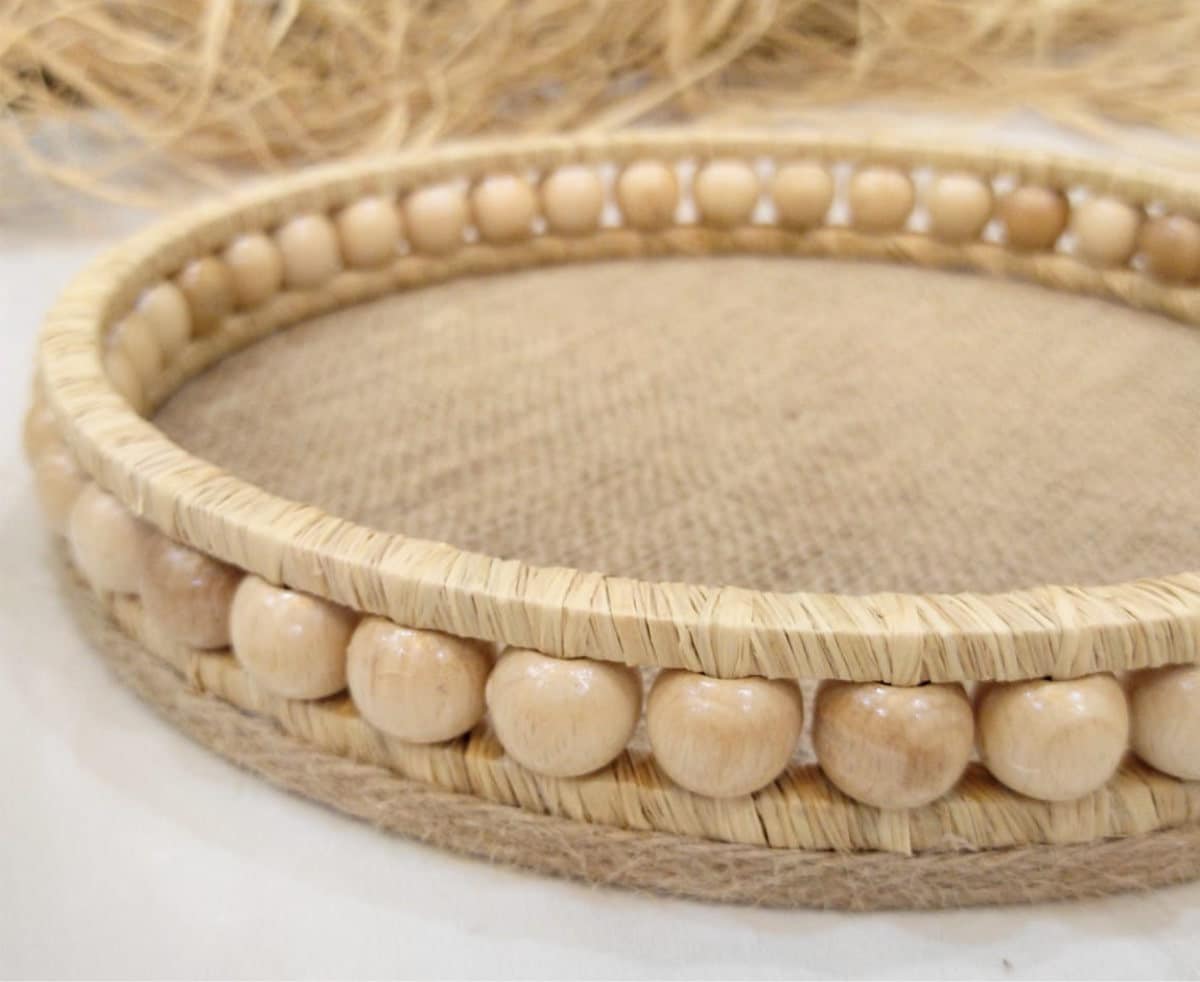Wooden Handmade Beaded Decorative Tray - Etsy