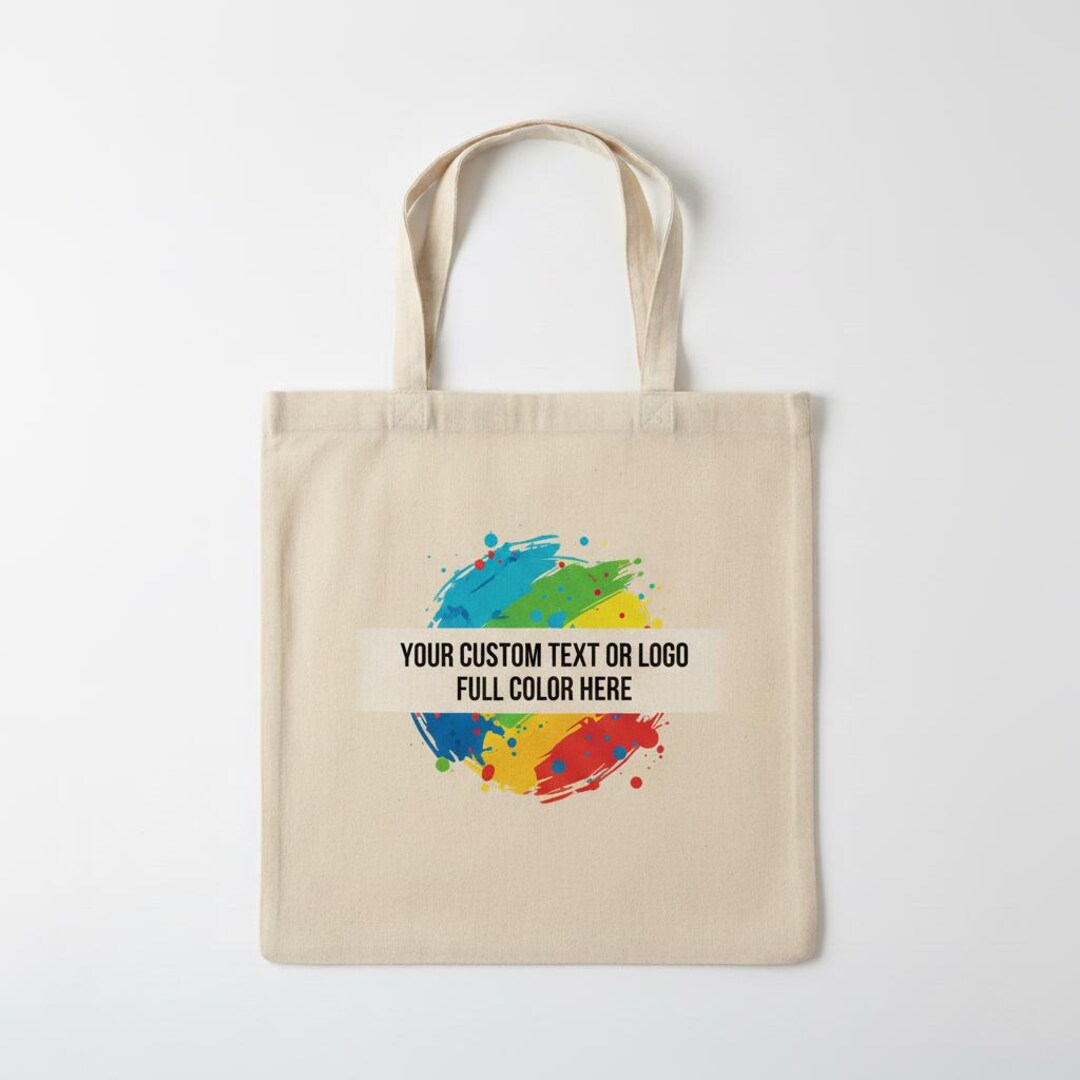 Custom Logo Cotton Tote Bag - Personalized Reusable Shopping Bag - Eco ...