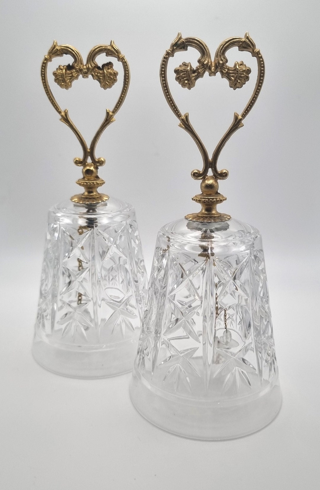 Victorian Crystal Dinner Bell With Gold Handle - Etsy
