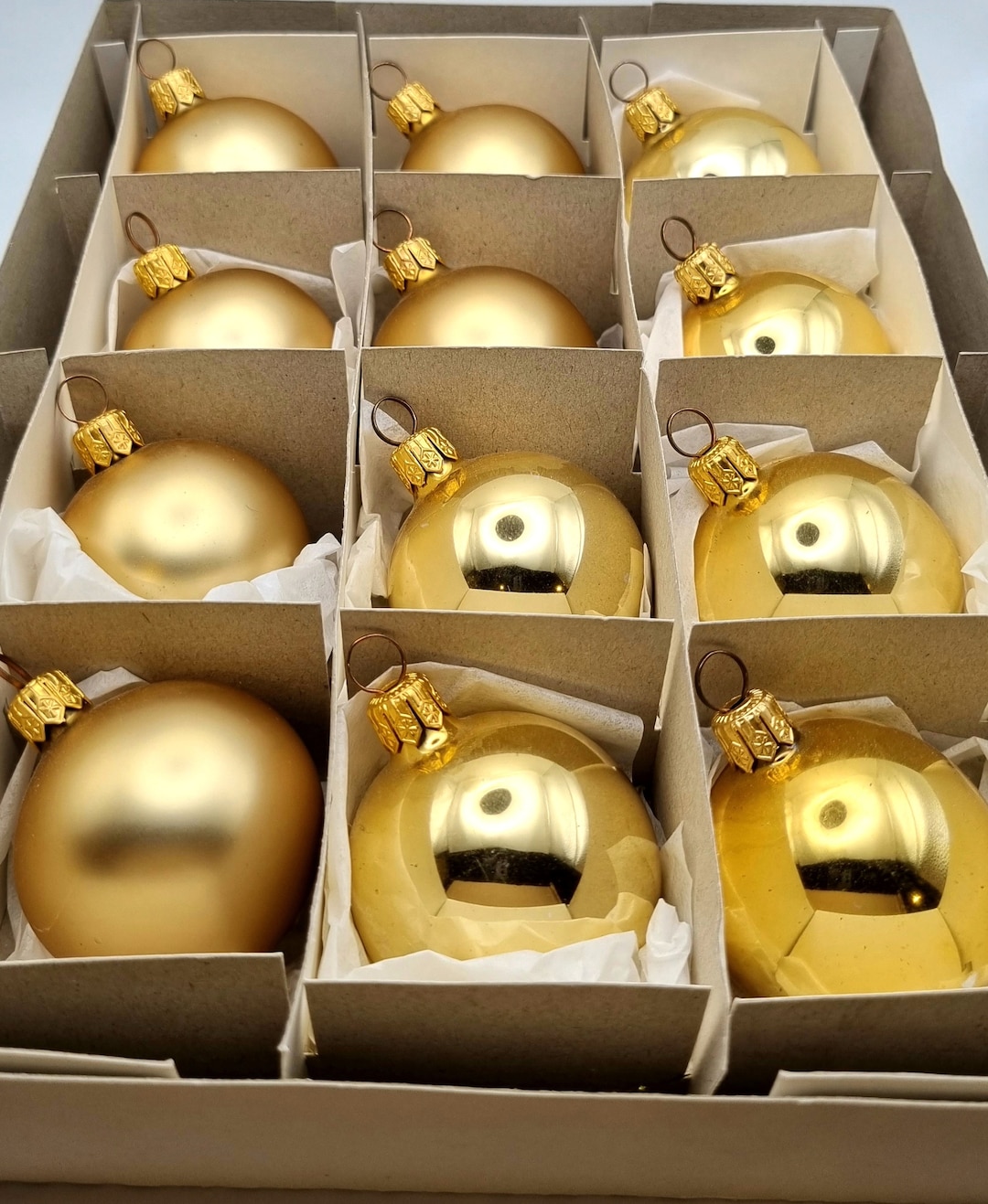 Vintage Polish Glass Christmas 1970's Bauble Ornaments, Set of 12, Asda ...