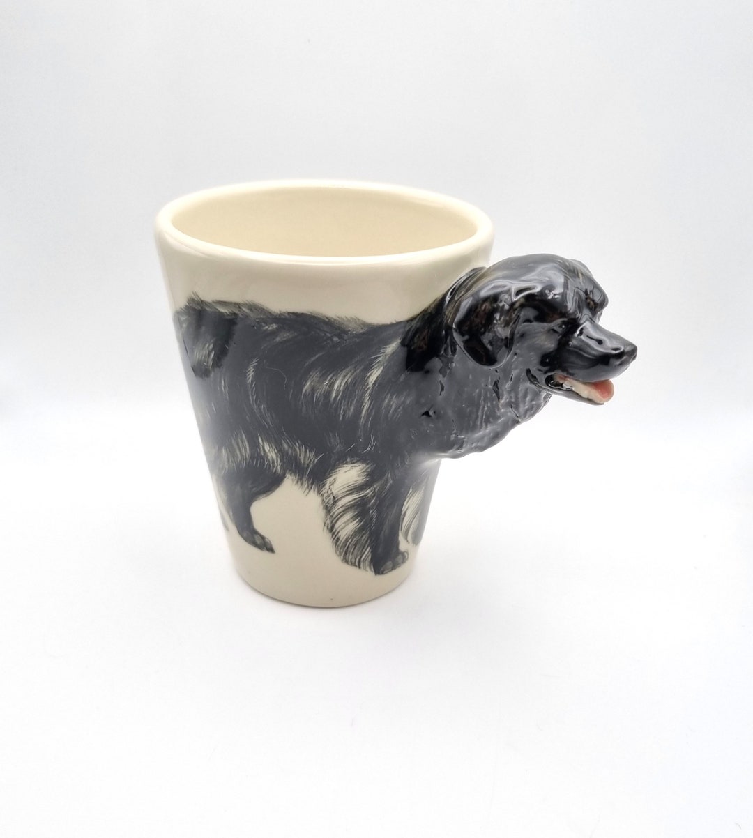 Blue Witch Newfoundland Dog Mug: Hand-painted Pottery, Vintage - Etsy