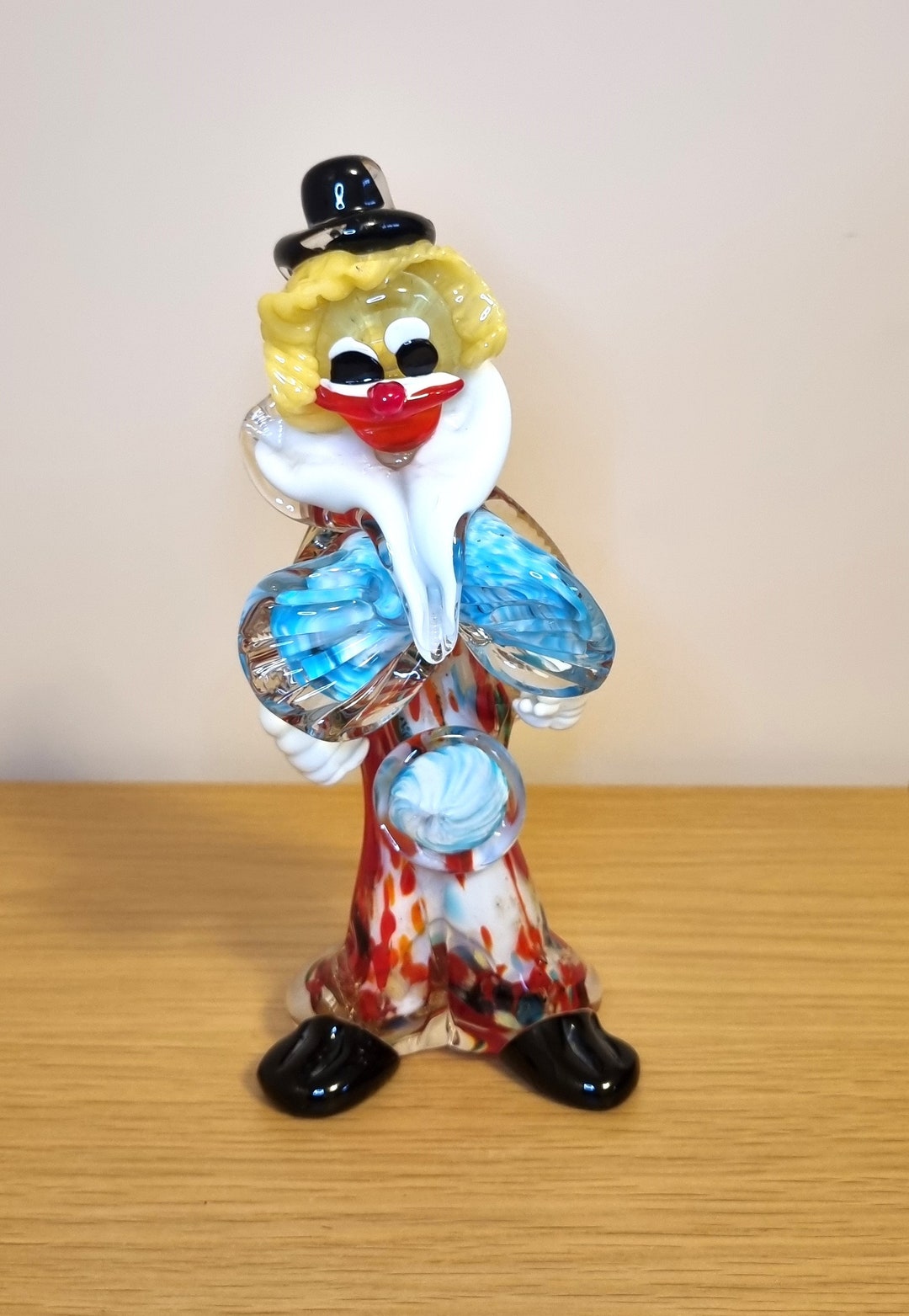 Murano Glass Clown, Artistic Colourful Glass Clown Man Sculpture ...