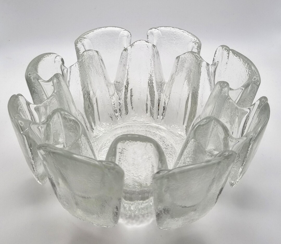 Ice Glass Textured Bowl, Ravenhead Glass, Vintage 1970s, Heavy Glass ...