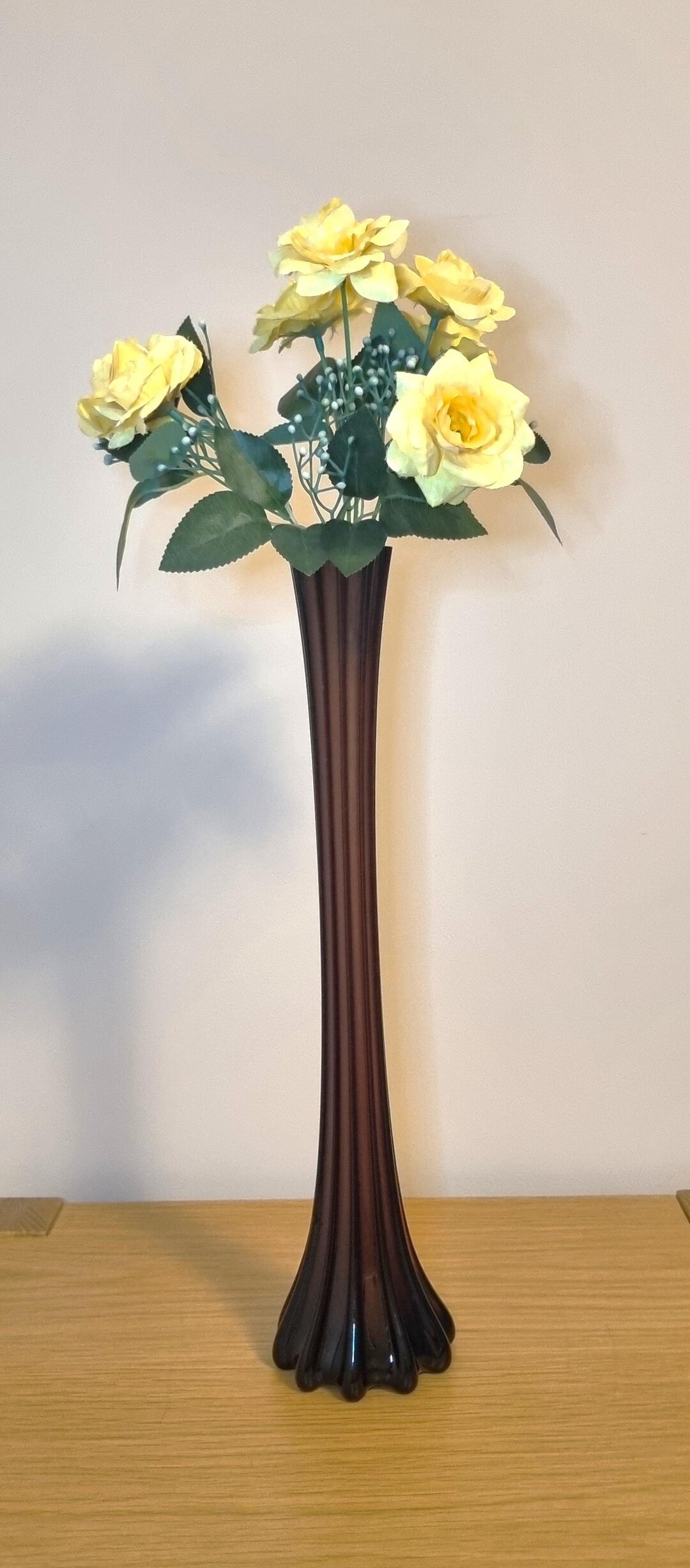 Vintage Tall Murano Cappuccino Brown Bud Vase, Sommerso, Murano ...