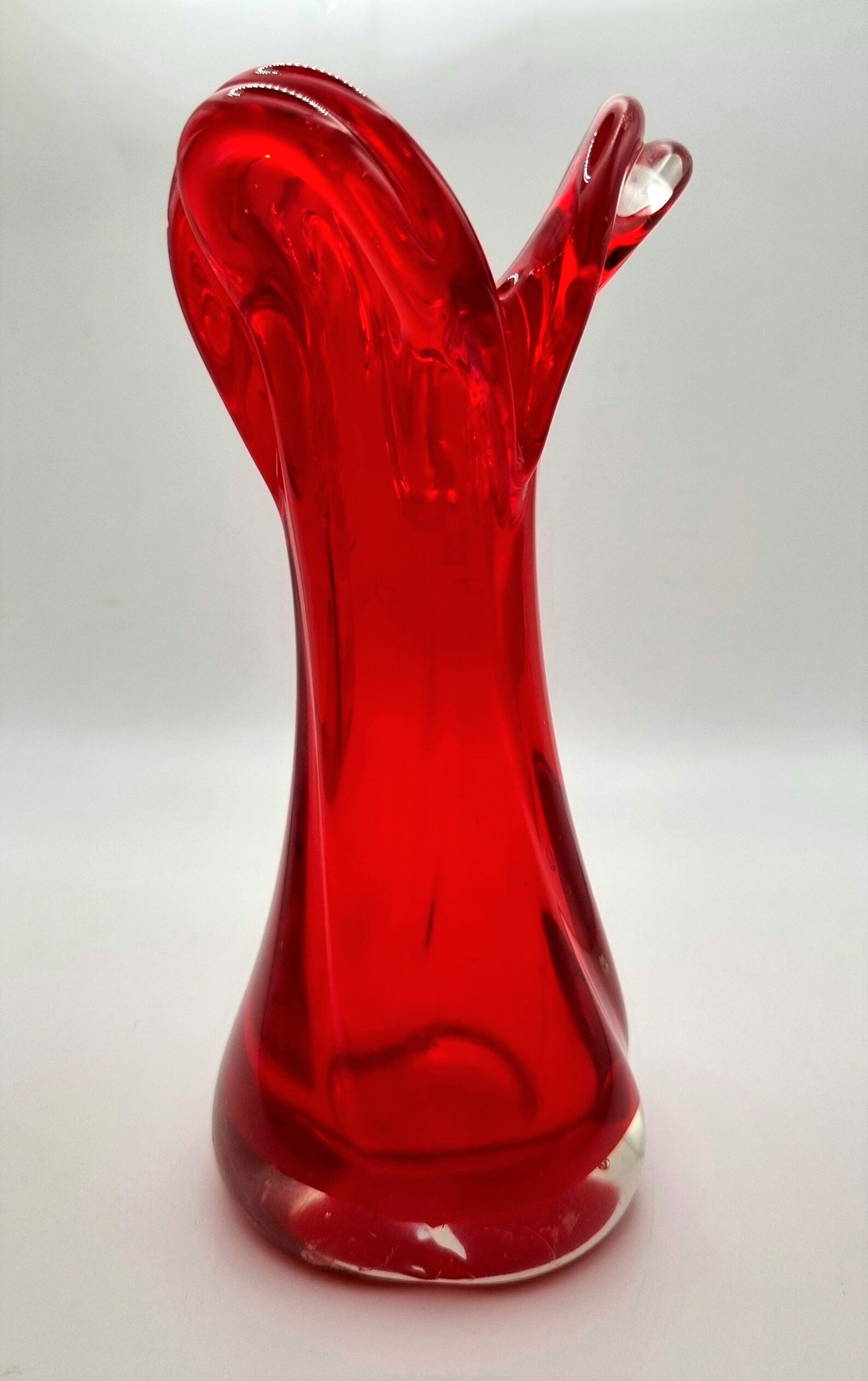 Retro Small Red Art Glass Vase Art Glass Red Bud Vase Red - Etsy UK