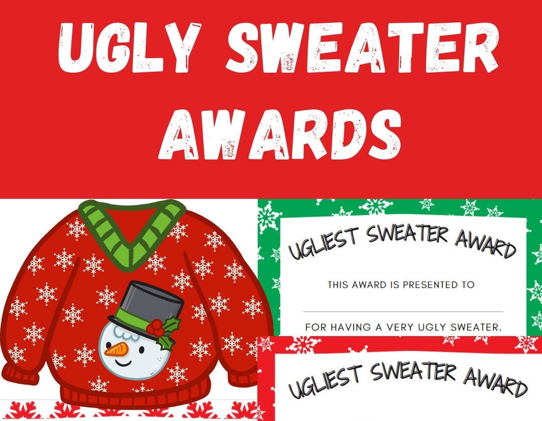 Ugly Christmas Sweater Award/certificate - Etsy