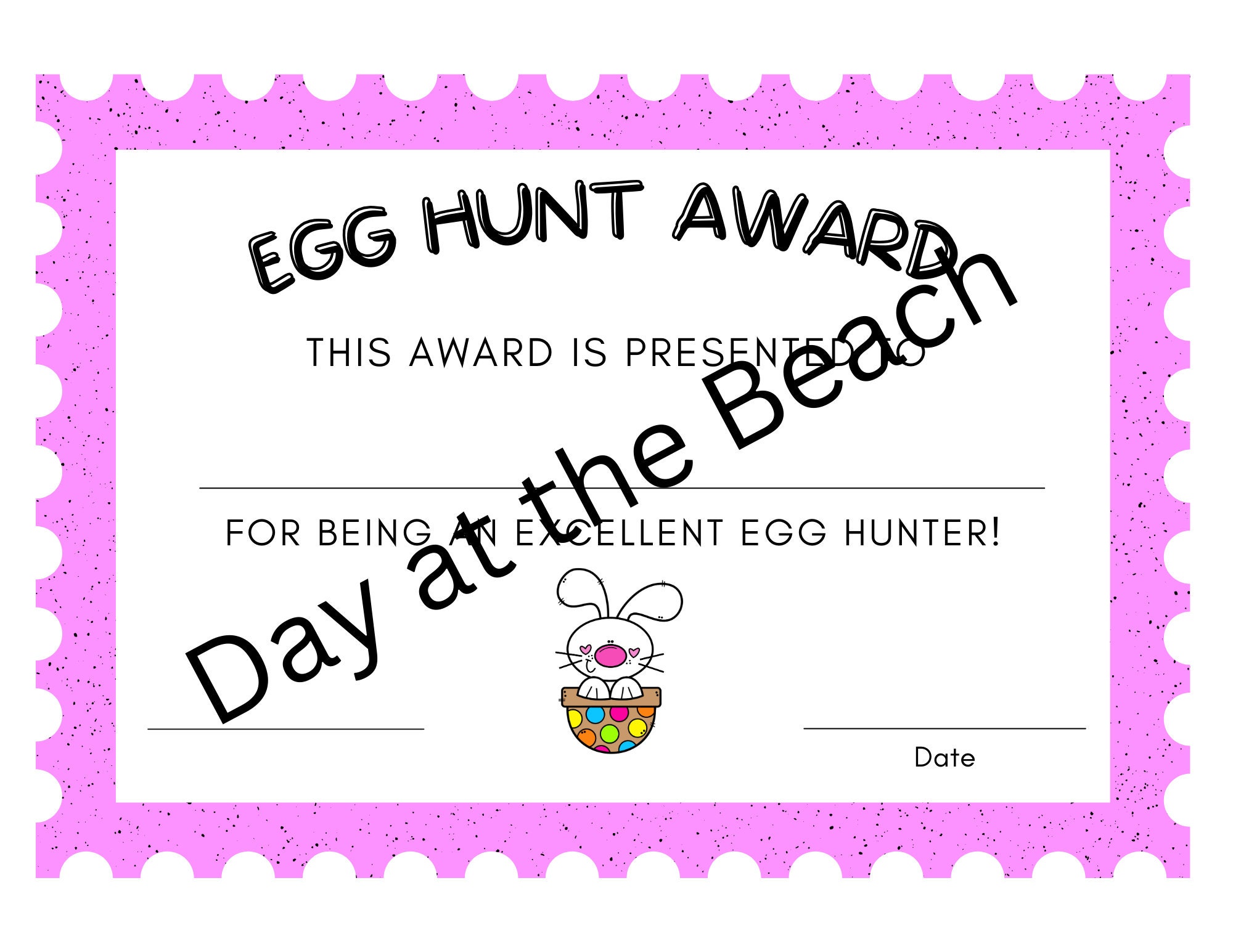 Easter Egg Hunt Award Certificate - Etsy