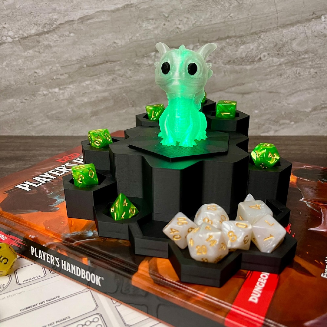 Dragon Lighted Pillar Dice Display | Dungeons and Dragons Gift ...