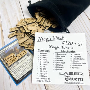 120+5 Mtg Counters MEGA Pack | Mdf Wood | Tokens for Magic the ...