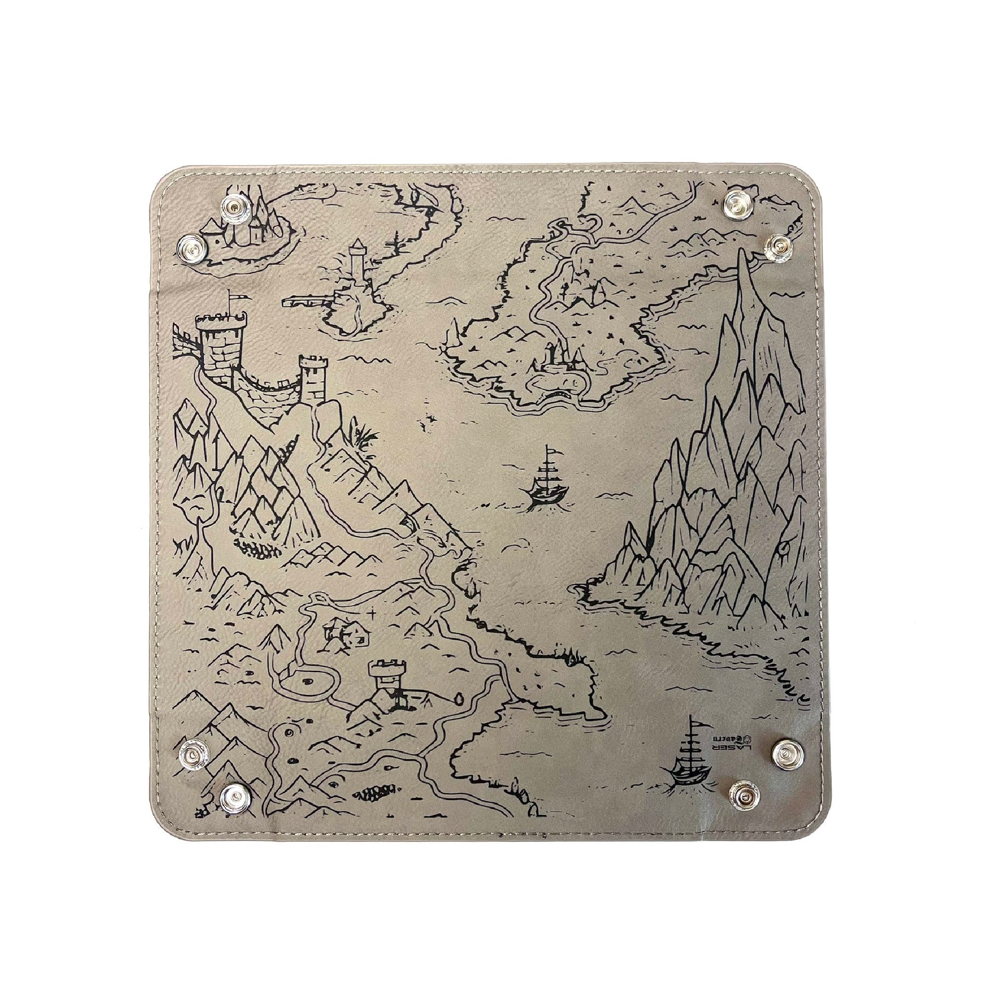 Fantasy Map Dnd Dice Tray | Multiple Colors Vegan Leather | Father’s ...