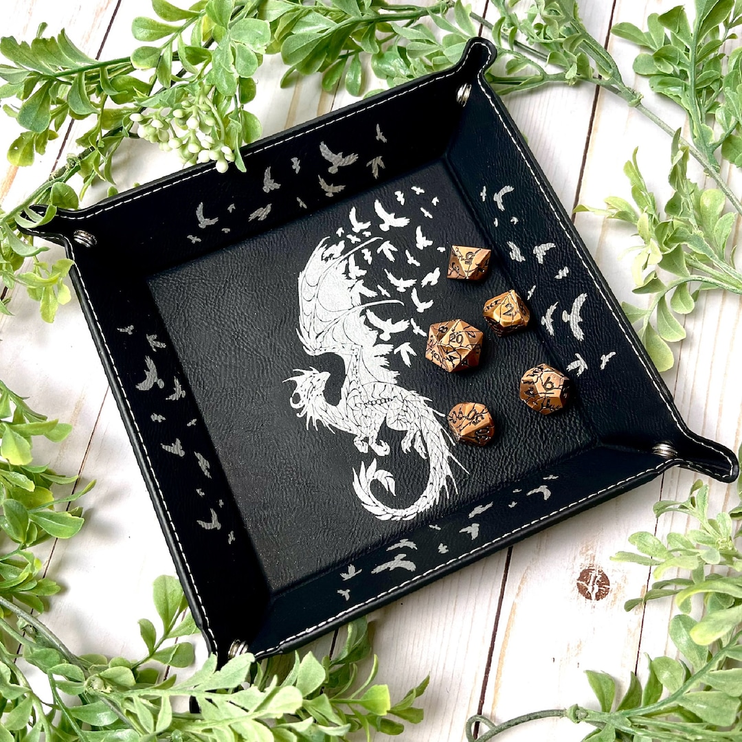 Dragon Crows Dnd Dice Tray | Multiple Colors Vegan Leather | Gift ...