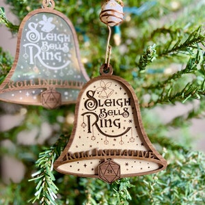 Bell Shape Sleigh Bells Ring ROLL INITIATIVE Ornament | RPG Christmas ...