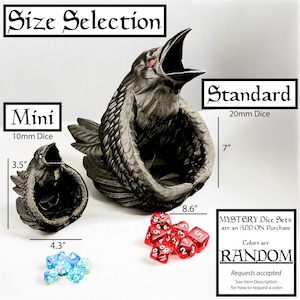 Raven Dice Rolling Tower | Custom Eye Color | Dice Tray | Dungeons and ...