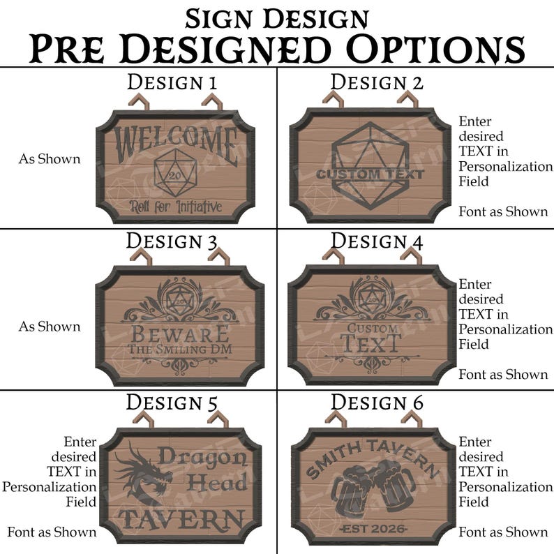 Custom Tavern Sign Personalized | Hanging Bracket OR Tabletop Stand ...