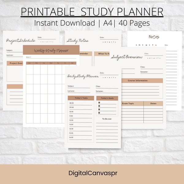 Study Planner - Etsy