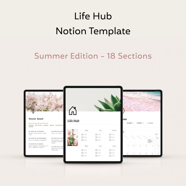 Beautiful Notion Template Etsy