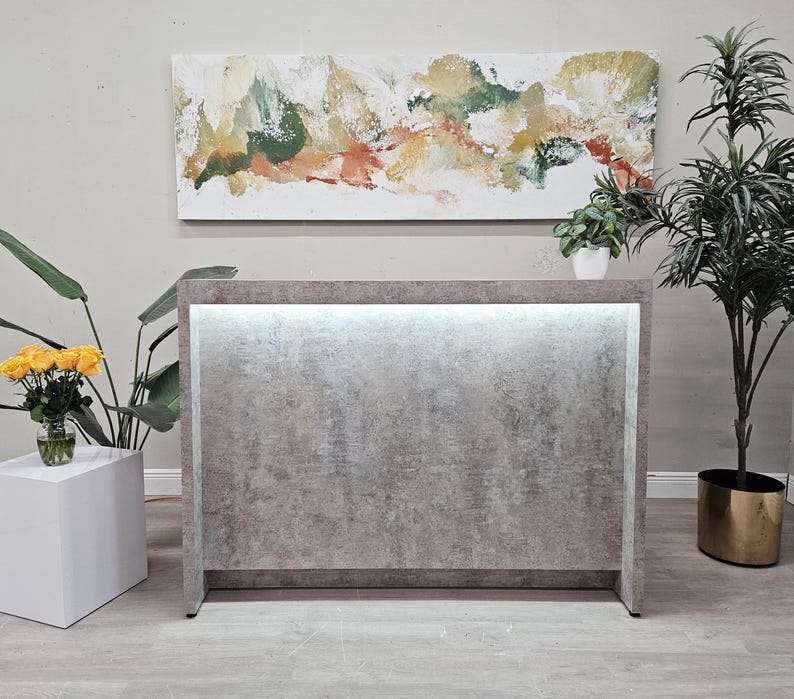 Aquamarine Reception Desk (elemental Stone Laminate) - Etsy