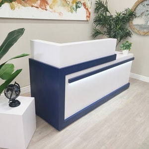 Jade Reception Desk. (navy Blue and White) - Etsy