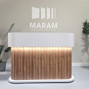 Ruby Reception Desk Tambour (panels)(nogal Natural - Etsy