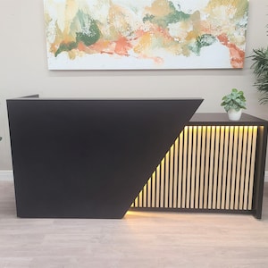 Aventurine Reception Desk (matte Black Color) - Etsy