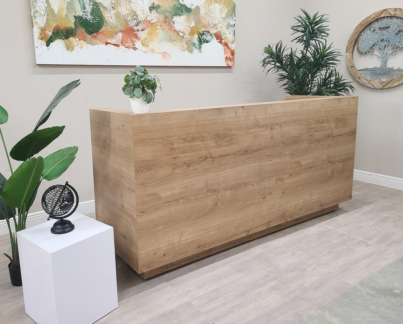 Agate Reception Desk Planked Urban Oak - Etsy