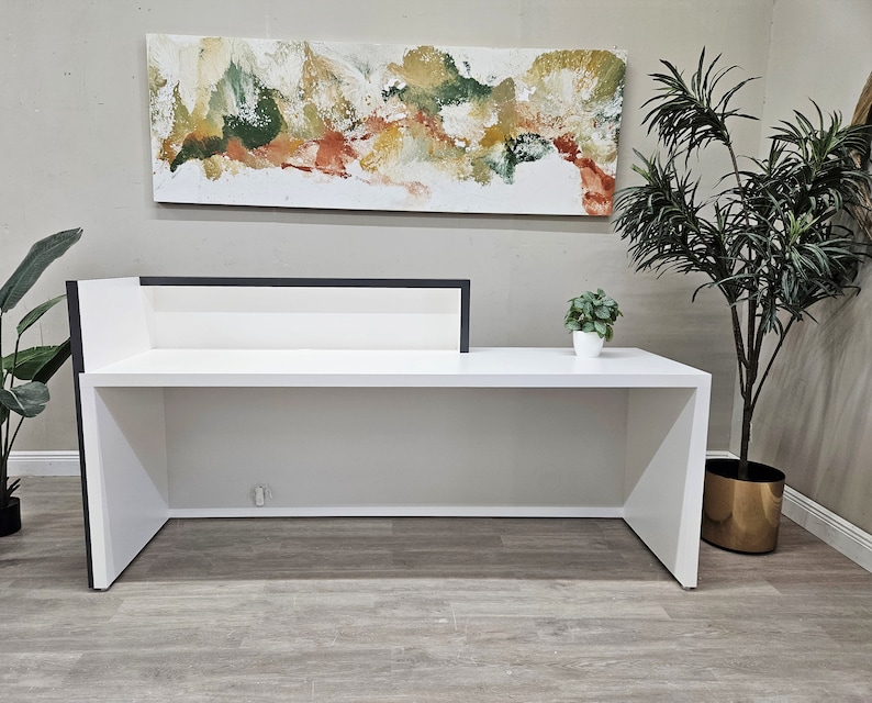 Jade Plus Reception Desk (matte Black & White) - Etsy
