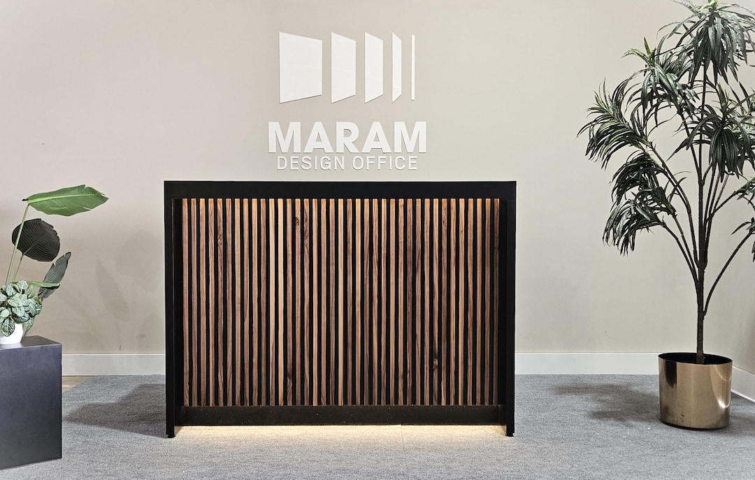 Aquamarine Ultra Reception Desk (walnut) - Etsy