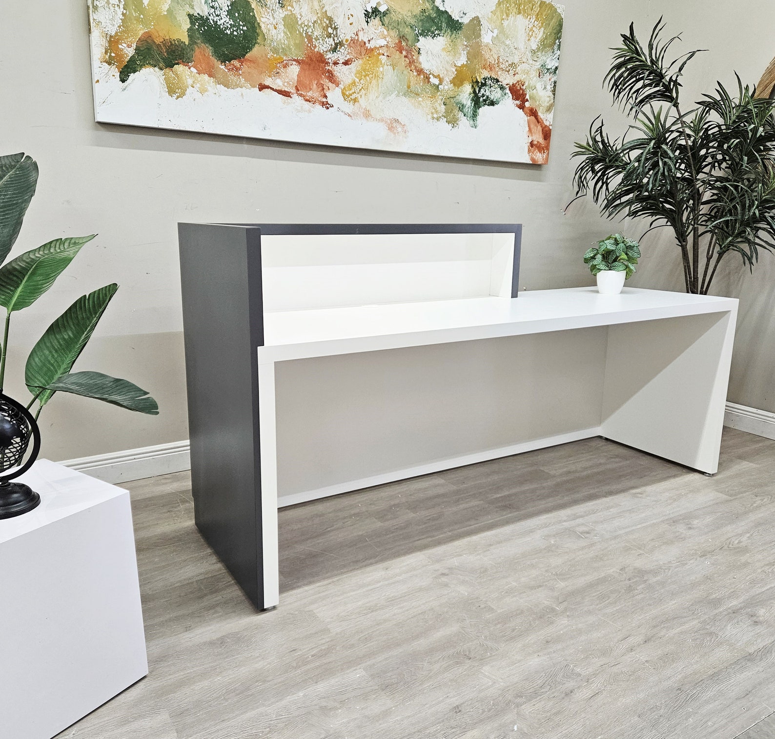 Jade Plus Reception Desk (matte Black & White) - Etsy