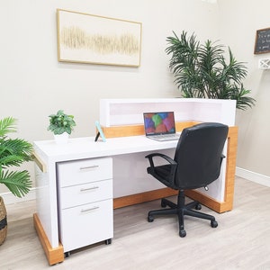 Jade Reception Desk. navy Blue and White - Etsy