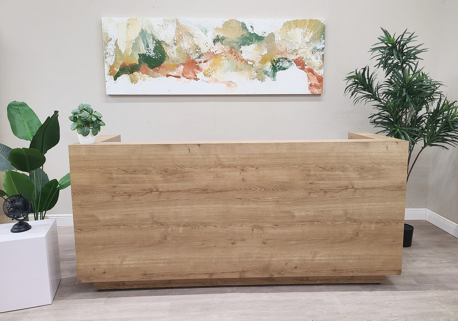 Agate Reception Desk Planked Urban Oak - Etsy