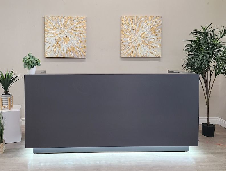Agate Reception Desk Storm Gray - Etsy