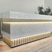 Opal Reception Desk (WHITE SHALESTONE 9525-34, 2 = 8844-WR Aged Ash ...