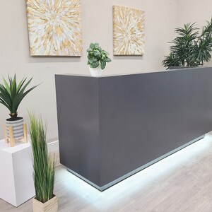 Agate Reception Desk Storm Gray - Etsy