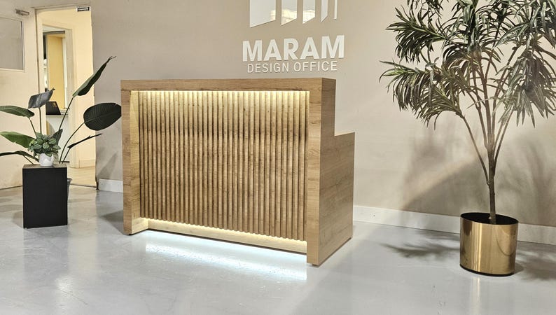 Aquamarine Ultra Reception Desk (planked Urban Oak) - Etsy