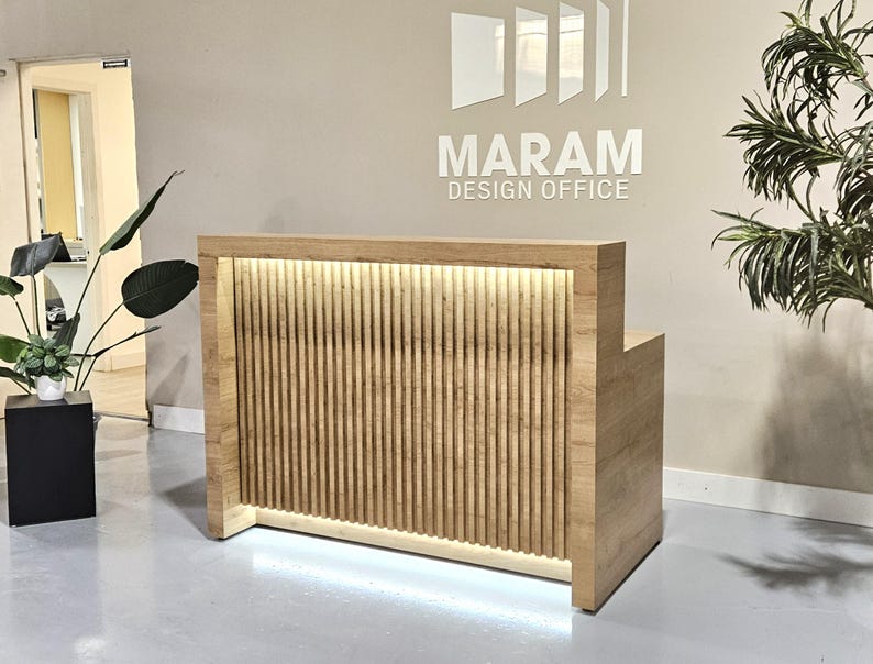 Aquamarine Ultra Reception Desk (planked Urban Oak) - Etsy