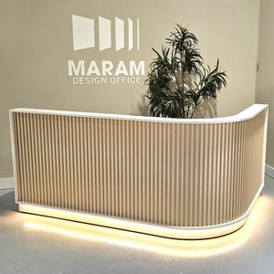 Pearl. L Shaped Reception Desk Tambour (panels)(lined Cream) - Etsy