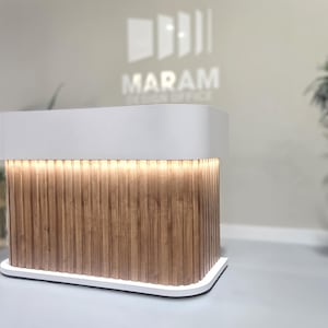 Ruby Reception Desk Tambour (panels)(nogal Natural - Etsy