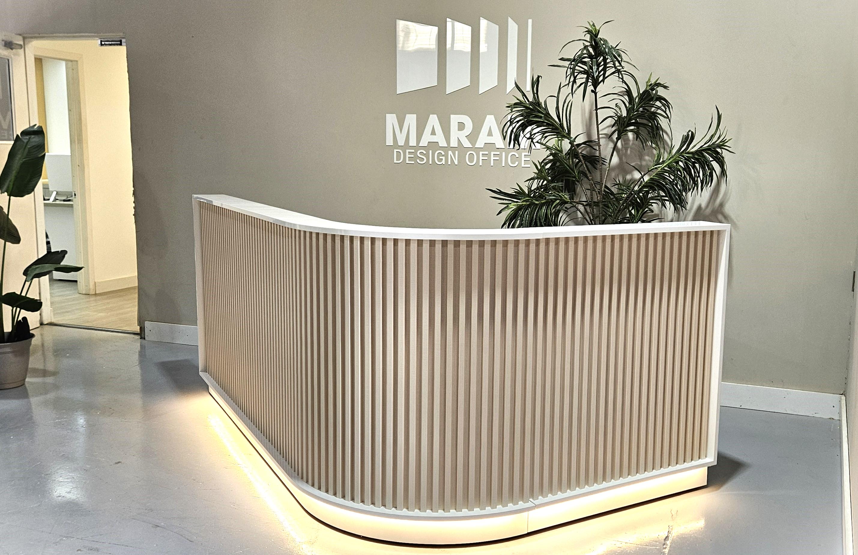 Pearl. L Shaped Reception Desk Tambour (panels)(lined Cream) - Etsy