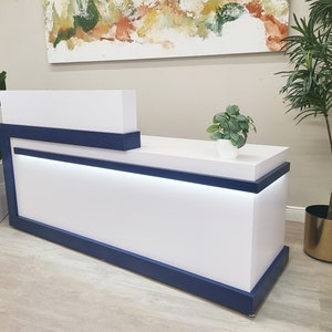 Jade Reception Desk. (navy Blue and White) - Etsy