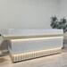 Opal Reception Desk (WHITE SHALESTONE 9525-34, 2 = 8844-WR Aged Ash ...