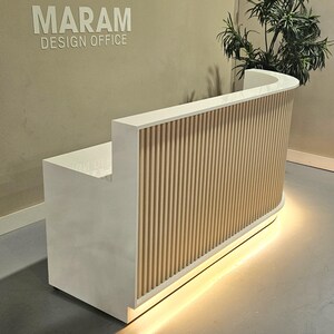 Pearl. L Shaped Reception Desk Tambour (panels)(lined Cream) - Etsy