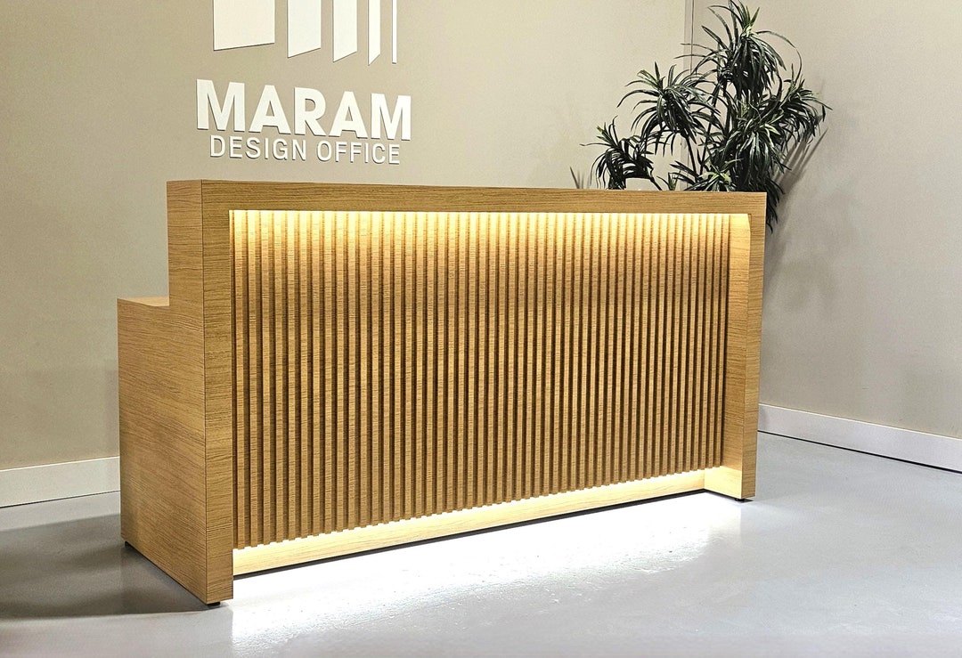 Aquamarine Ultra Reception Desk (finnish Oak) - Etsy