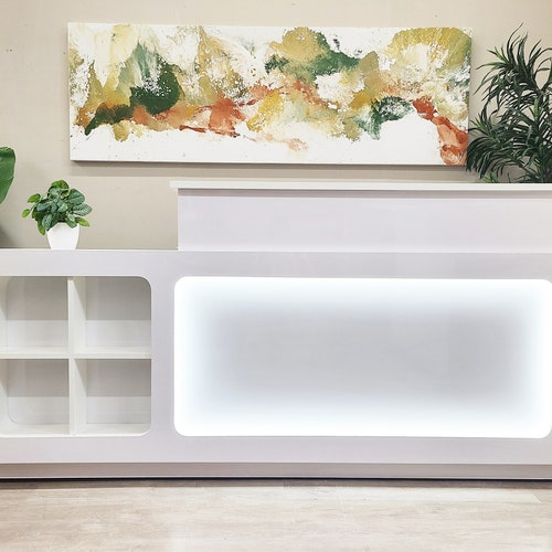 Memphis Reception Desk White Washed - Etsy