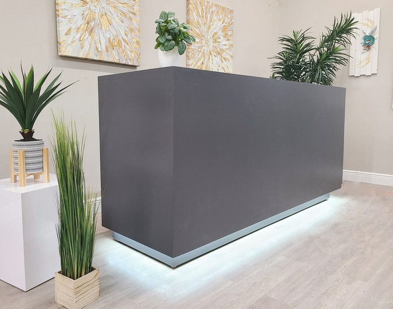 Agate Reception Desk Storm Gray - Etsy