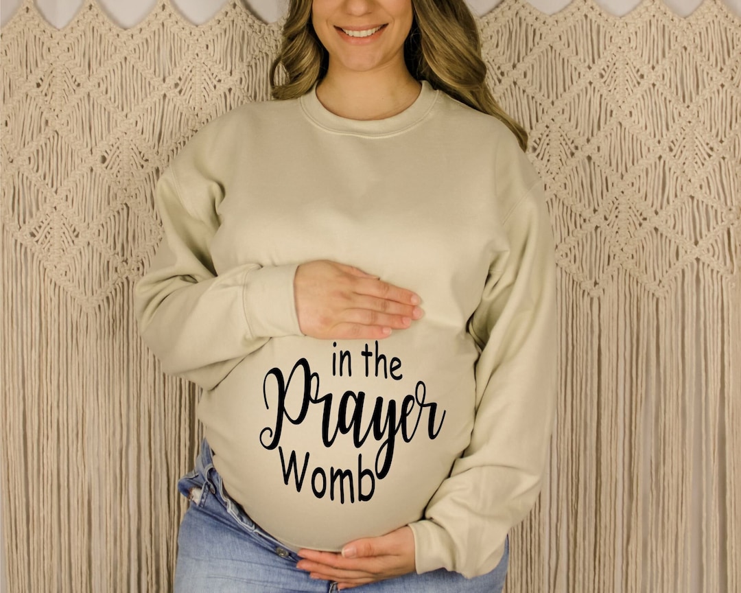 In the Prayer Womb Pregnancy Sweatshirt, Fall Pregnancy Sweater, Baby ...