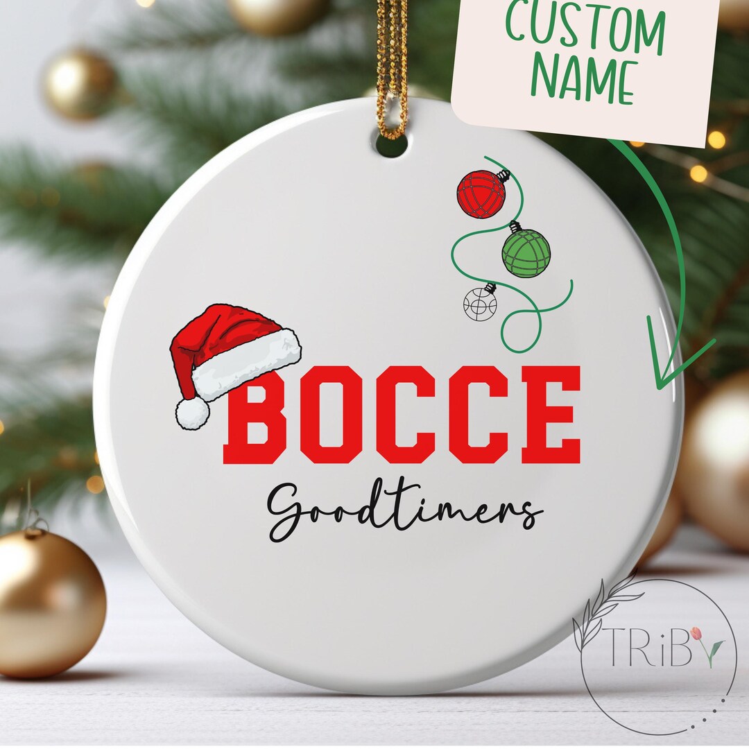 Bocce Ball 2025 Ceramic Christmas Ornament, Bocce Ball Team Christmas ...