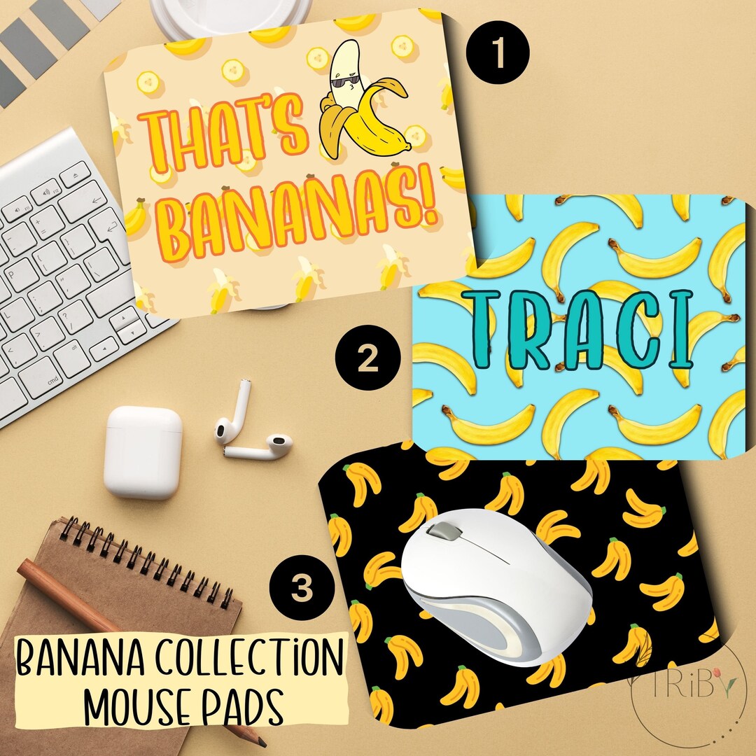 Personalized Banana Mouse Pad, Mouse Pad With Name on It, Funny Banana ...