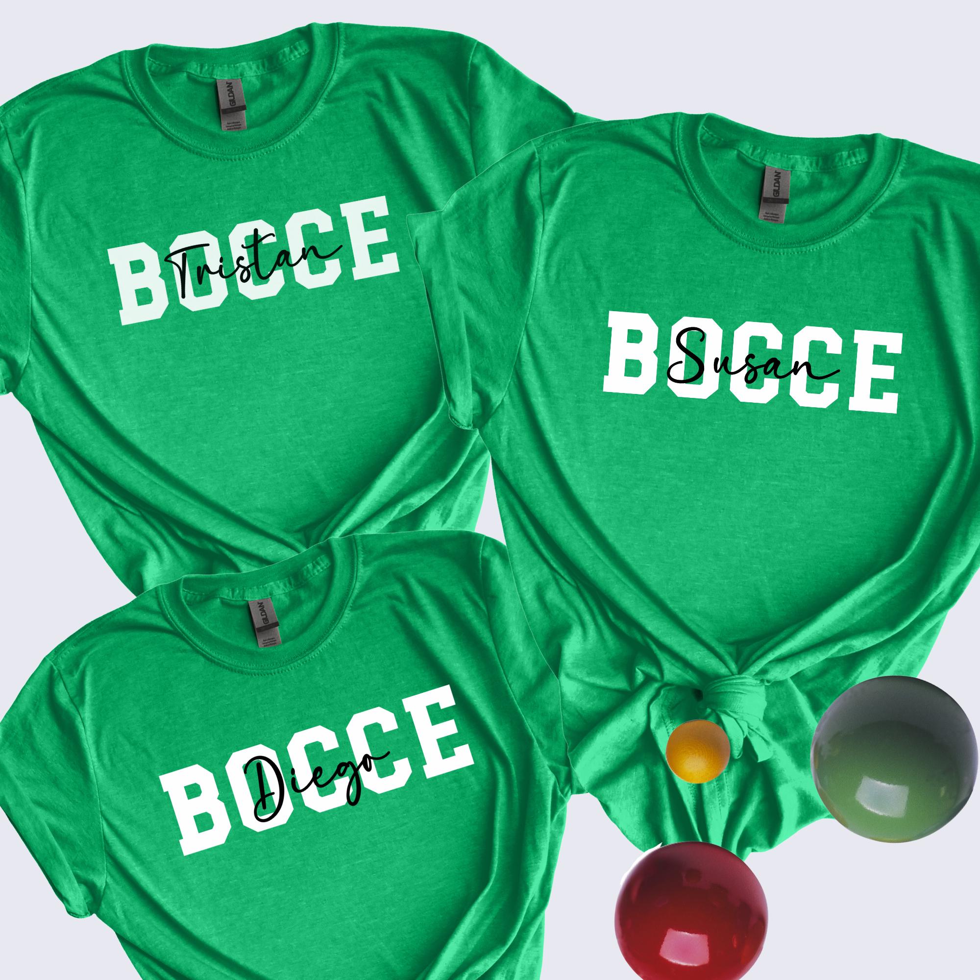 Personalized Bocce Ball Team Shirt, Custom Name Bocce Ball Group Tshirt ...