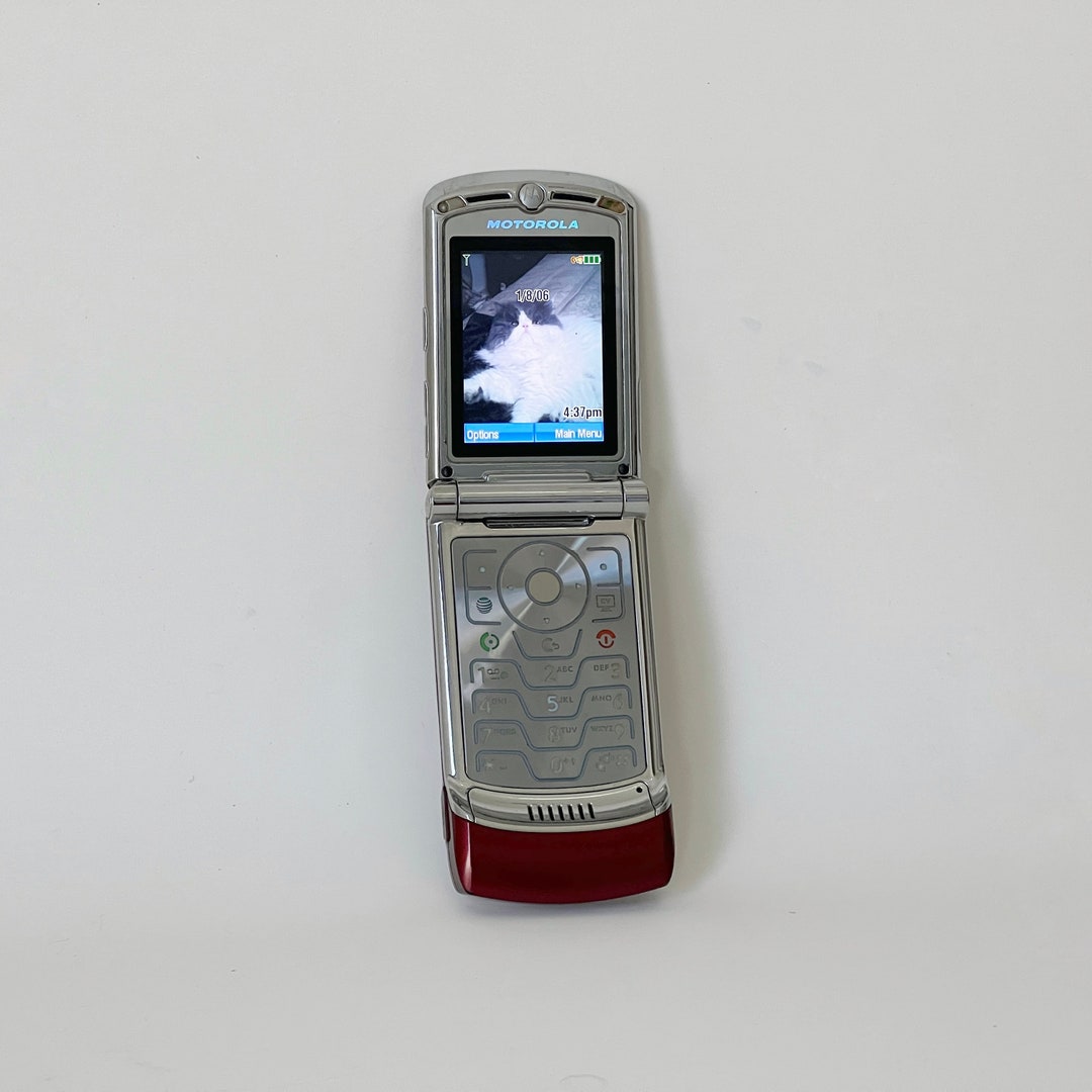 Maroon Motorola Razr Y2K VINTAGE 2000s Flip Phone Cell Phone Does Not ...