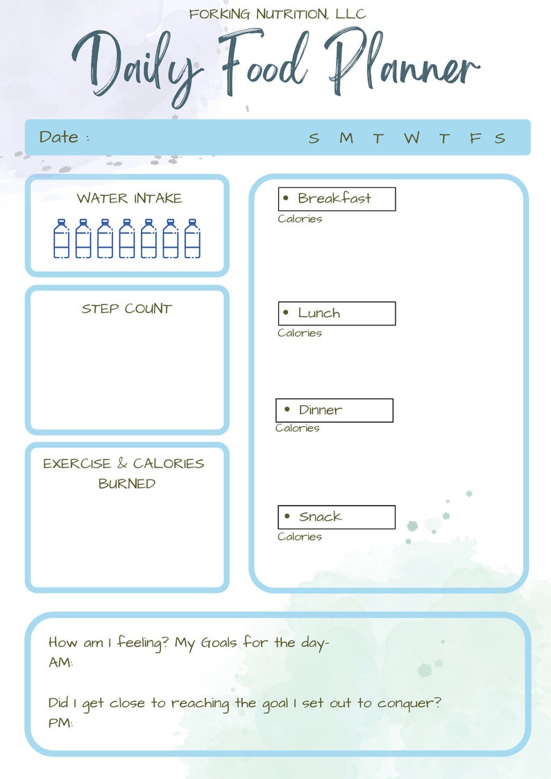 Printable Food Diary and Exercise Journal, Streamlined and Simple ...